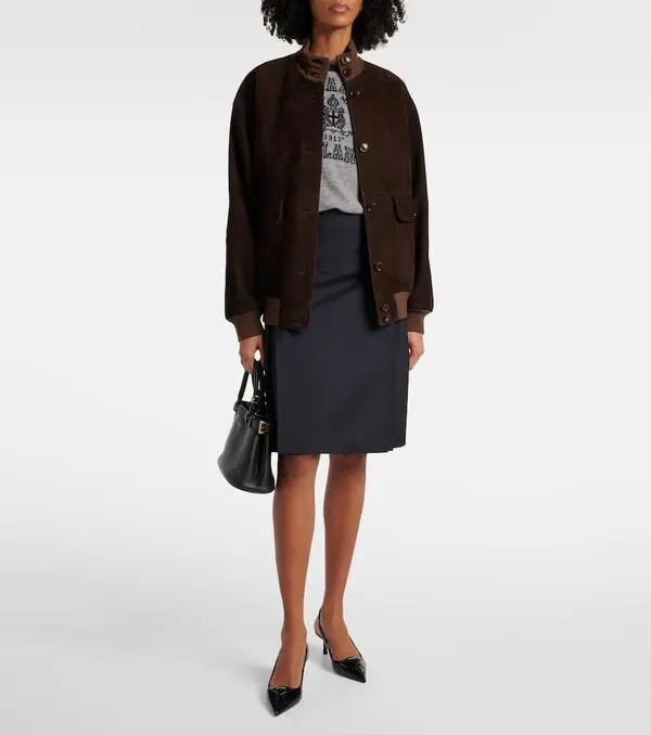 Prada Suede Jacket - Brown