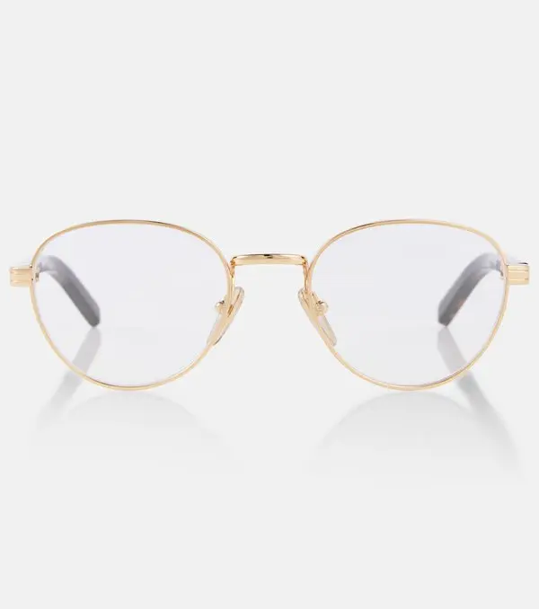 Prada Round Frame Eyeglasses - Gold