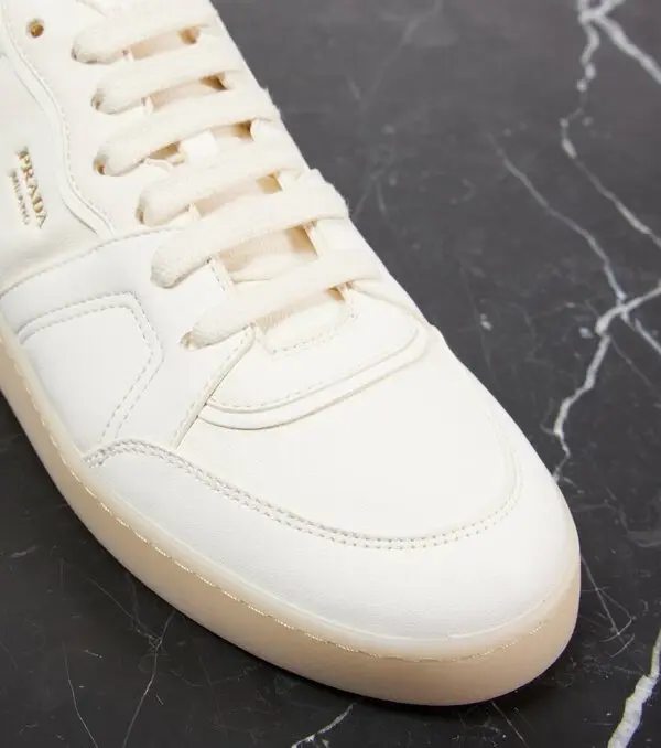 Prada Logo Leather Sneakers