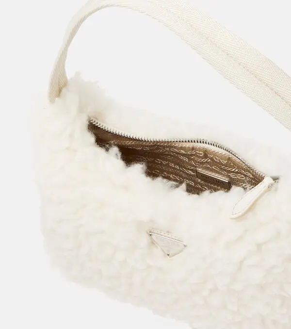 Prada Re-edition 2000 Mini Shearling Shoulder Bag