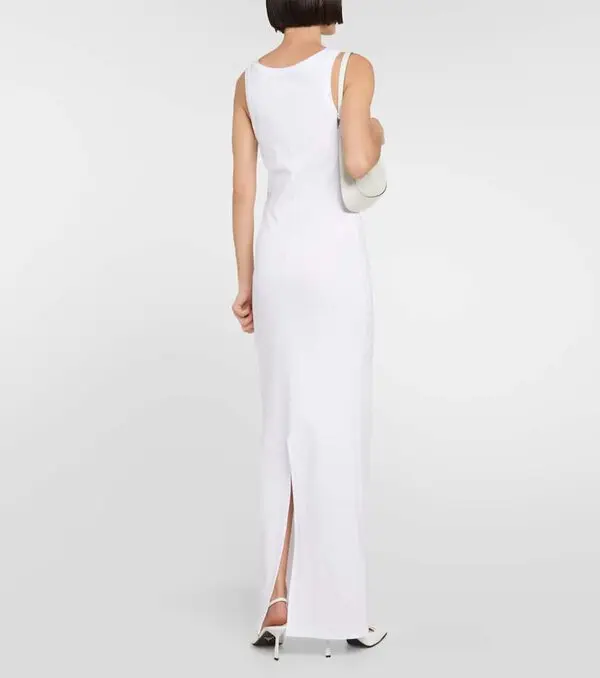 Prada Logo Cotton Jersey Maxi Dress