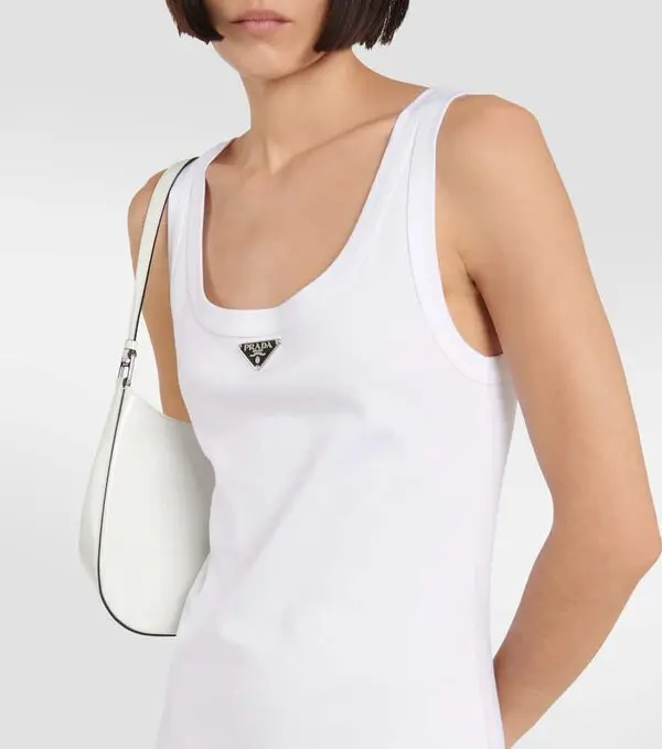 Prada Logo Cotton Jersey Maxi Dress