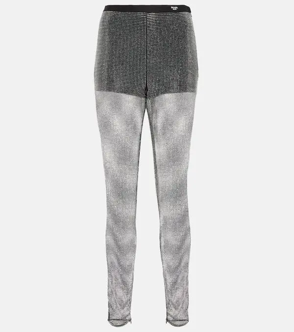 Prada Embellished Mesh Pants