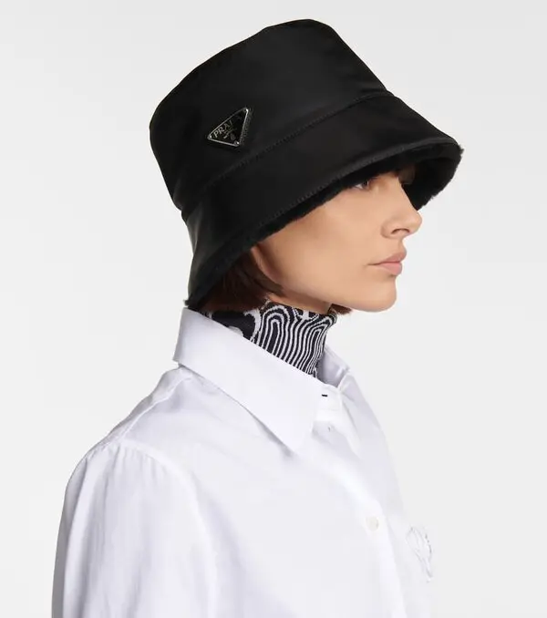 Prada Re-nylon Shearling-lined Bucket Hat