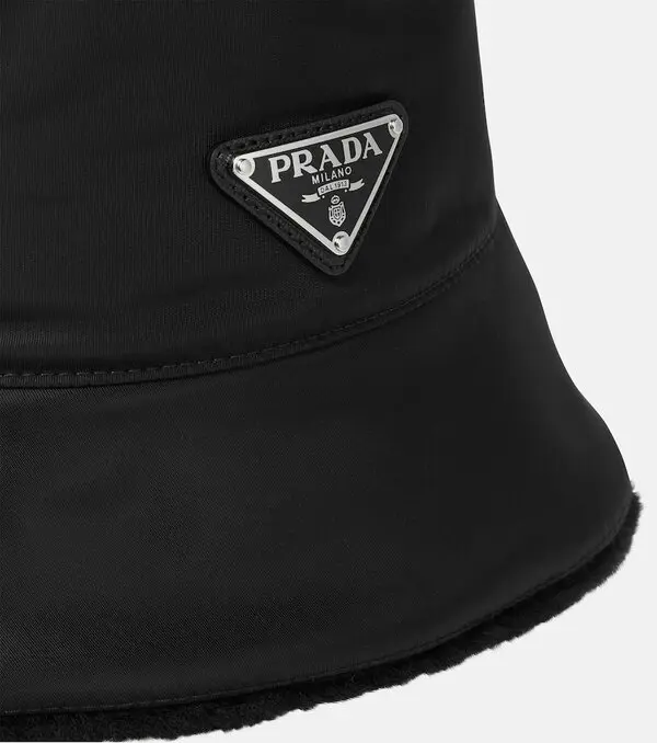 Prada Re-nylon Shearling-lined Bucket Hat