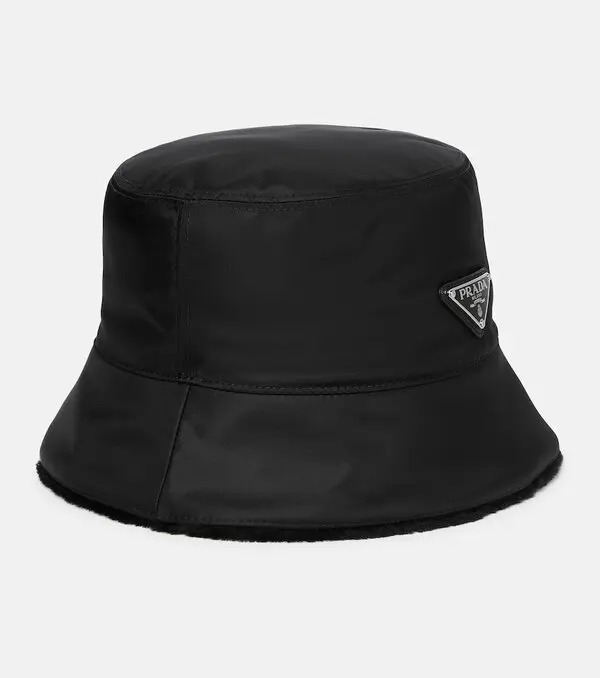 Prada Re-nylon Shearling-lined Bucket Hat