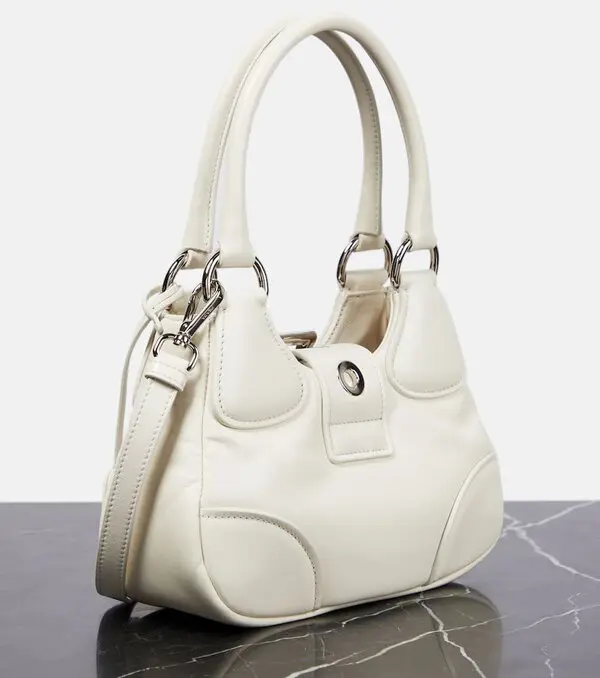 Prada Moon Small Leather Shoulder Bag - White