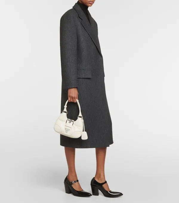 Prada Moon Small Leather Shoulder Bag - White
