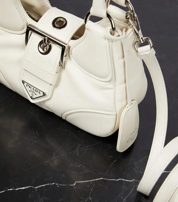 Prada Moon Small Leather Shoulder Bag - White