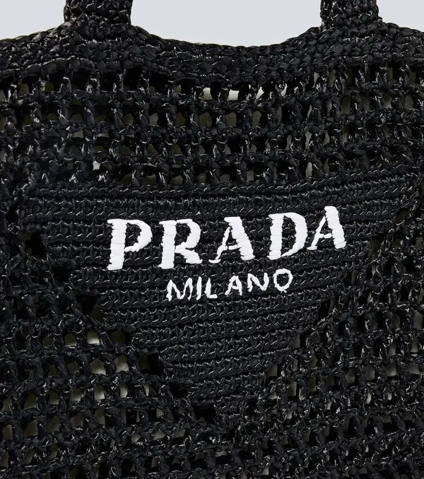 Prada Logo Crochet Tote Bag
