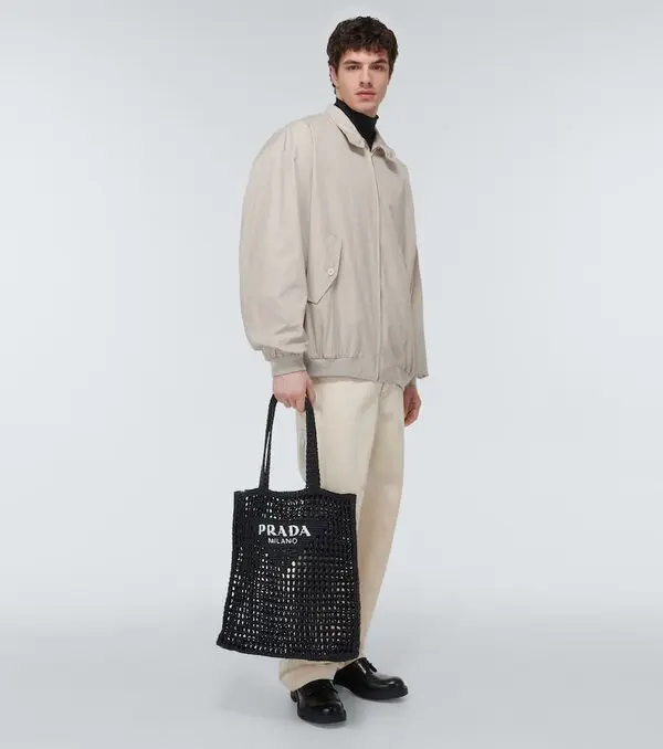 Prada Logo Crochet Tote Bag