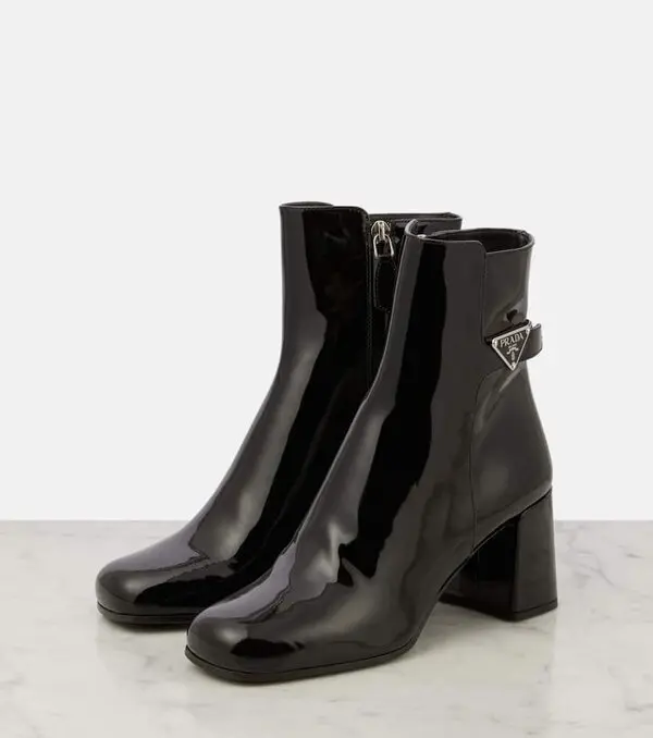 Prada Patent Leather Ankle Boots