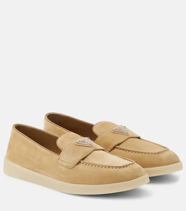 Prada Saint Tropez Suede Loafers - Brown