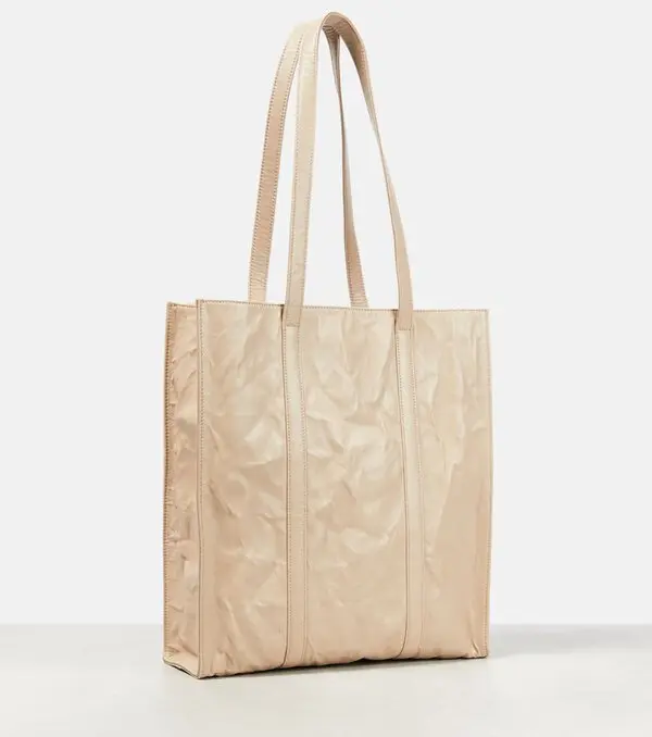 Prada Small Leather Tote Bag - Beige