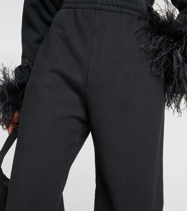 Prada Feather-trimmed Sweatpants