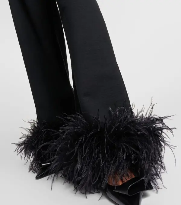 Prada Feather-trimmed Sweatpants
