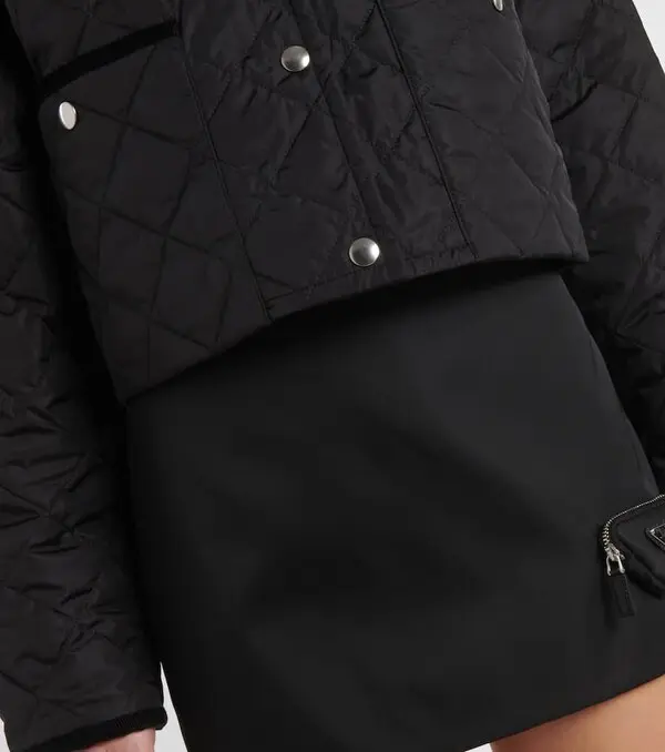 Prada Re-nylon Quilted Cropped Jacket - Black