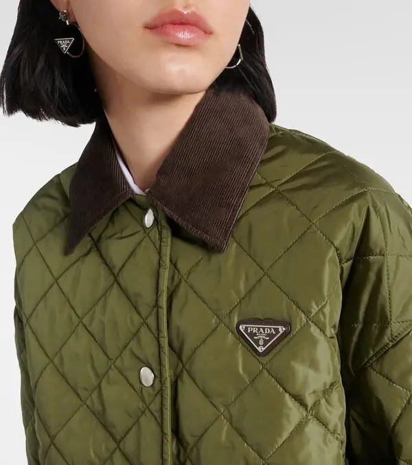 Prada Re-nylon Quilted Jacket - Green