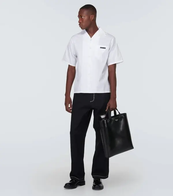 Prada Leather Tote Bag And Water Bottle Set