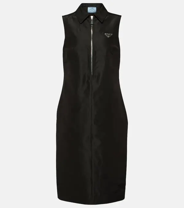 Prada Half-zip Silk-blend Midi Dress