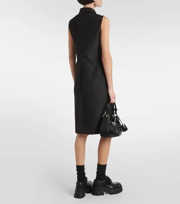Prada Half-zip Silk-blend Midi Dress
