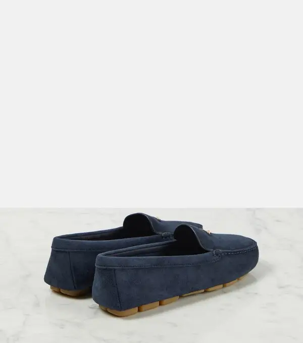 Prada Logo Suede Loafers