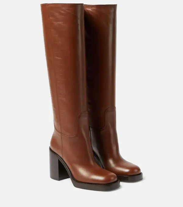Prada Leather Knee-high Boots