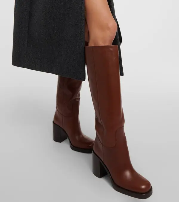 Prada Leather Knee-high Boots