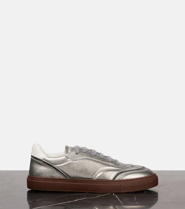 Brunello Cucinelli Metallic Leather Sneakers