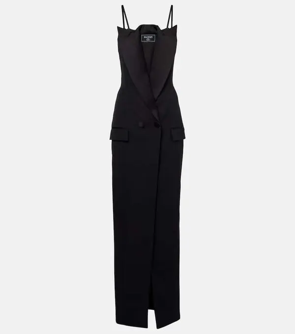 Balmain Wool Grain De Poudre Gown