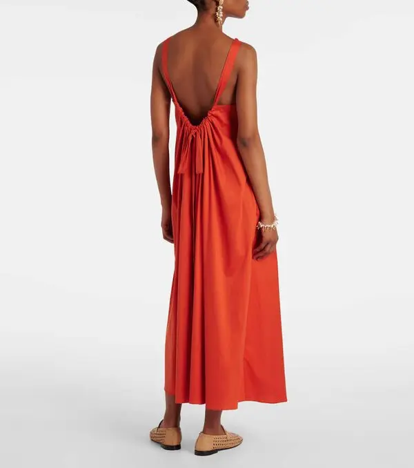 Max Mara Romea Cotton-blend Poplin Maxi Dress