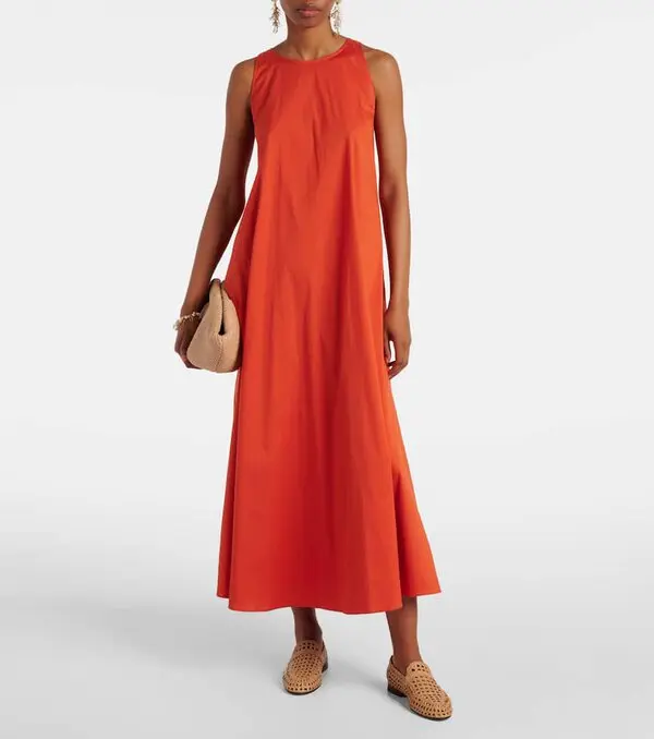 Max Mara Romea Cotton-blend Poplin Maxi Dress