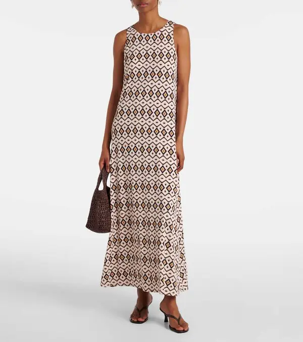 Max Mara Miki Geometric Printed Maxi Dress - Multicoloured