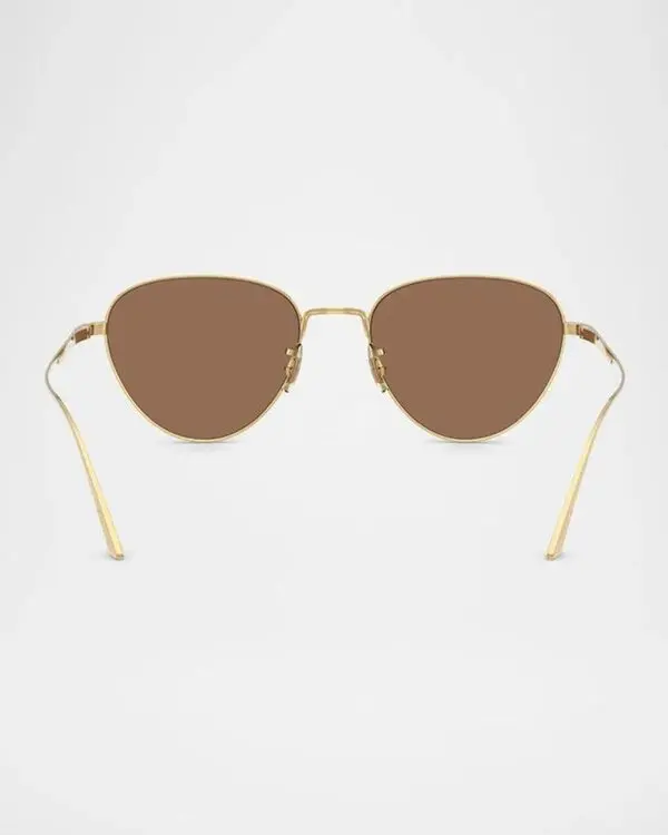 KHAITE X OLIVER PEOPLES 1991c Aviator Sunglasses - Gold