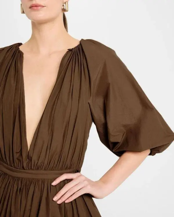 Philosophy Di Lorenzo Serafini Plunging High-low Dress - Brown