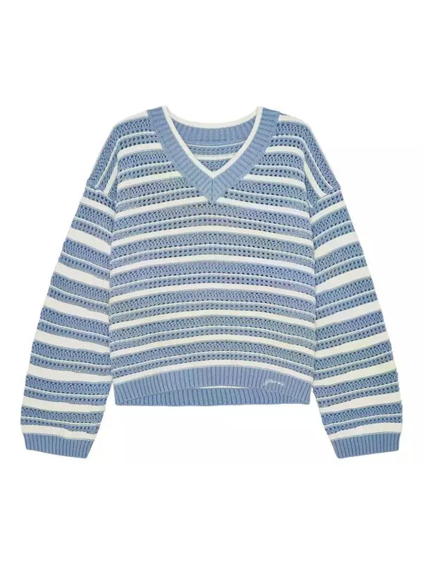 GANNI Striped Pullover Sweater
