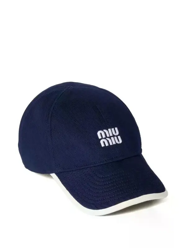 Miu Miu Logo-embellished Cap - Blue