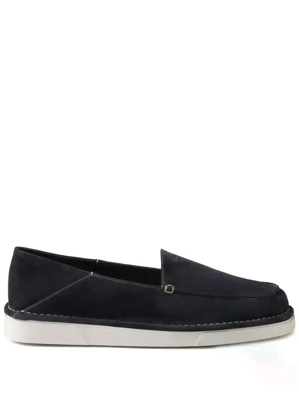 Prada Suede Slip-on Loafers - Blue