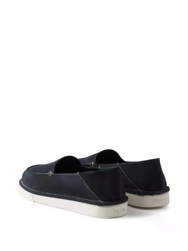 Prada Suede Slip-on Loafers - Blue