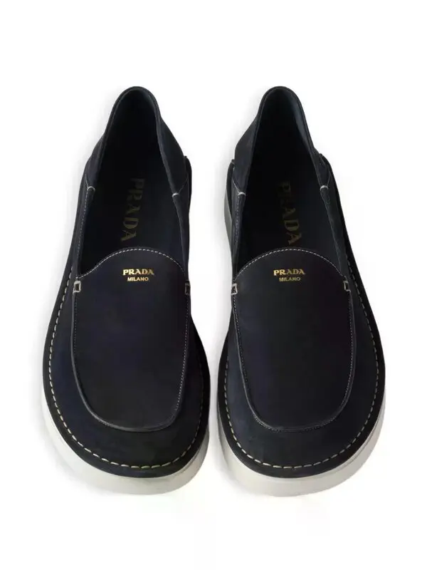Prada Suede Slip-on Loafers - Blue