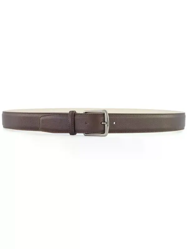AURELIEN Buckle-fastening Leather Belt - Brown