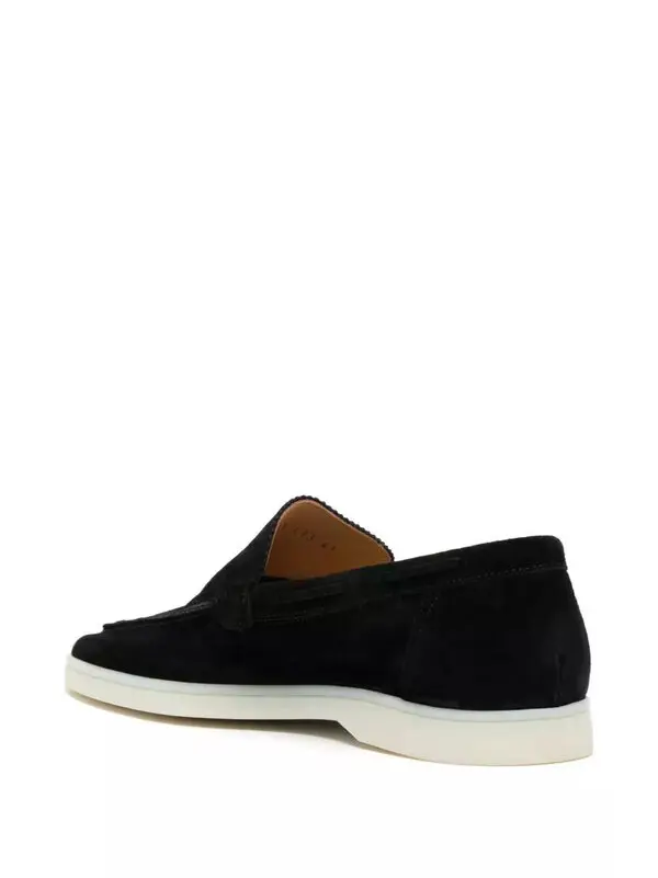 AURELIEN Yacht Suede Loafers - Black