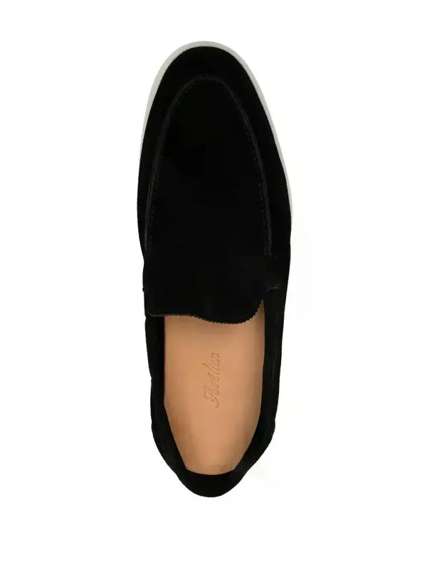 AURELIEN Yacht Suede Loafers - Black