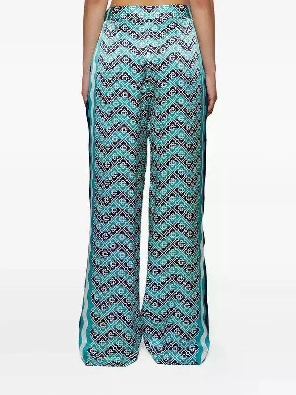 Casablanca Silk-satin High-waisted Trousers