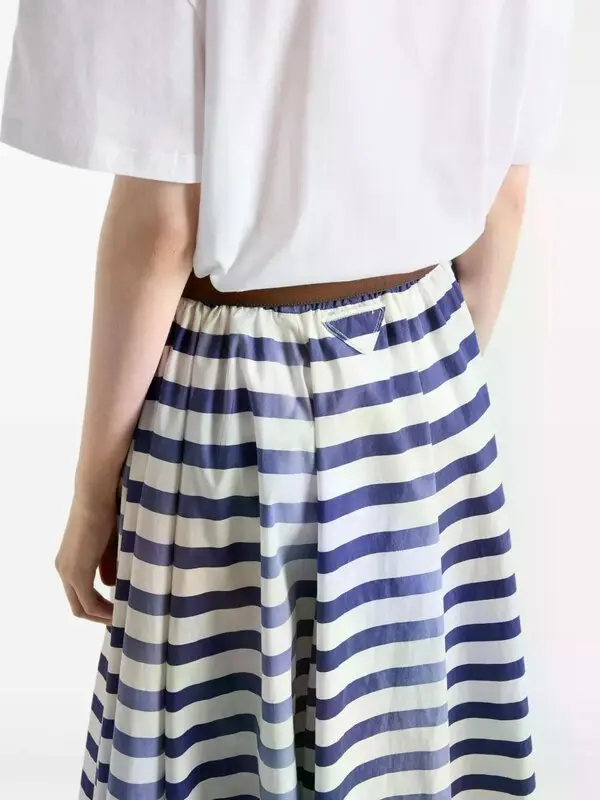 Prada Striped Full Midi Skirt