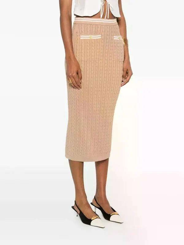 Alessandra Rich Cable-knit Midi Skirt
