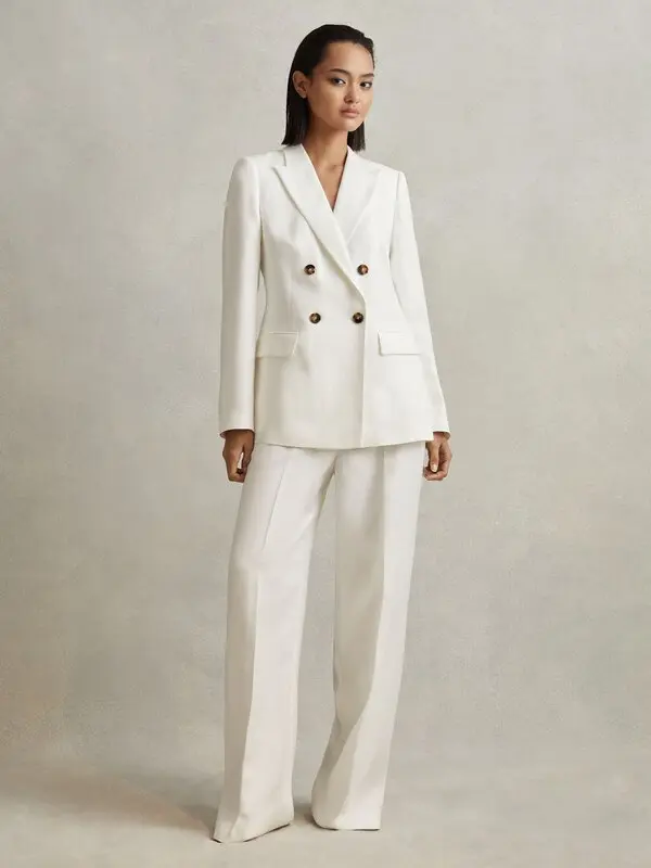 REISS Lori Petite Viscose-linen Blend Suit Blazer