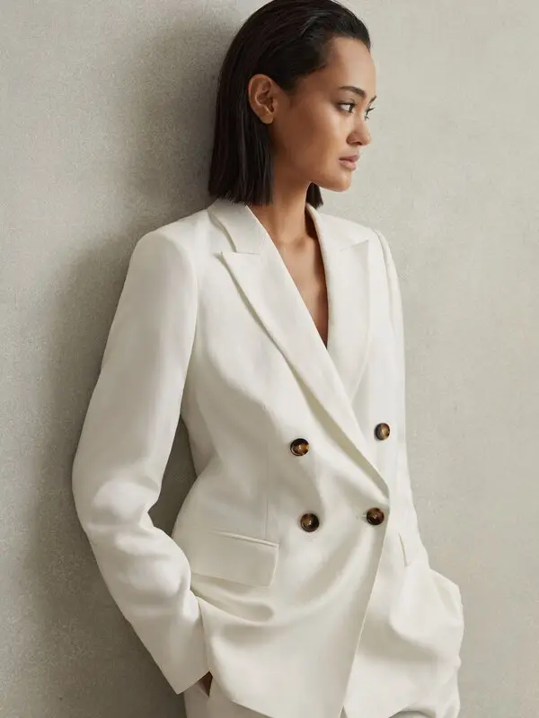 REISS Lori Petite Viscose-linen Blend Suit Blazer