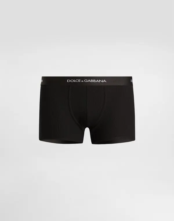 Dolce & Gabbana Cotton Jersey Regular-fit Boxers In A Pack Of Two - Black