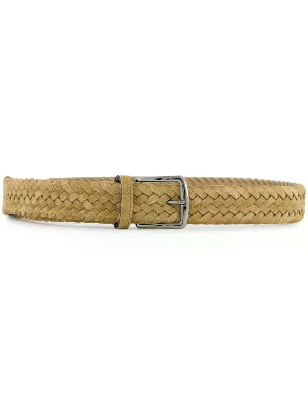 AURELIEN Woven Suede Belt - Neutrals